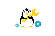 Penguin service-center. Repair of, an Animal Illustration by Vector ...