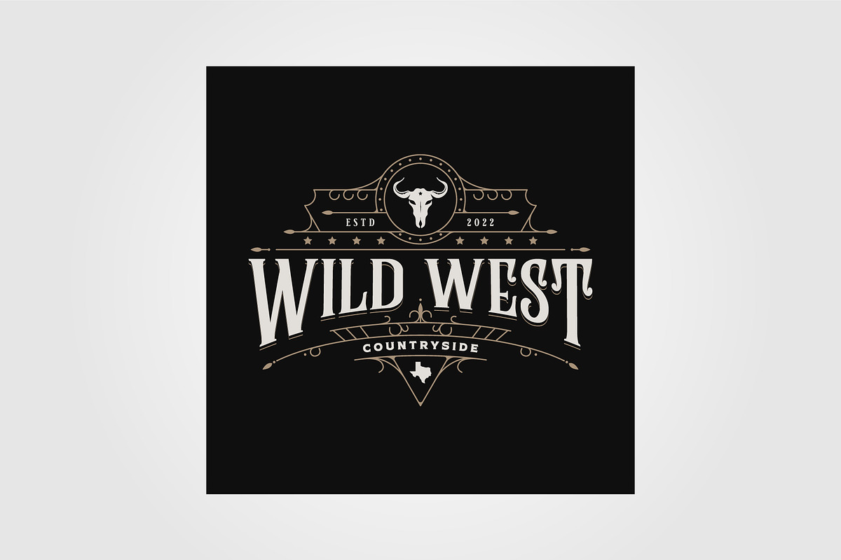 wild west texas logo vintage vector