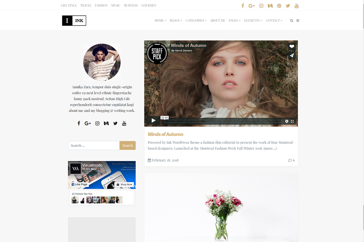 Ink - Minimalist Blog WordPress Theme