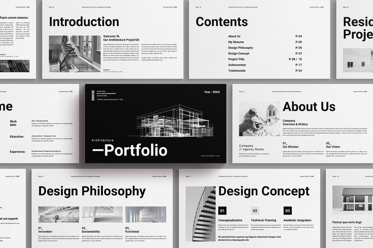 Architecture Portfolio Presentation, a Presentation Template by E-Type