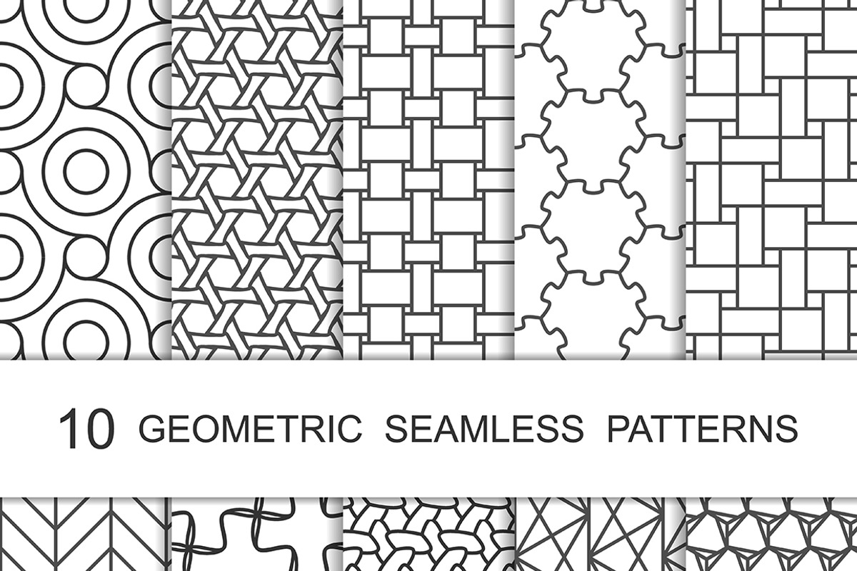Seamless Geometric Patterns Set 6, a Pattern Graphic by LuckyDesigner