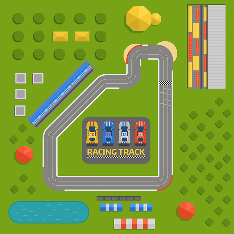 Race car sport track curve road, a Transportation Illustration by ...