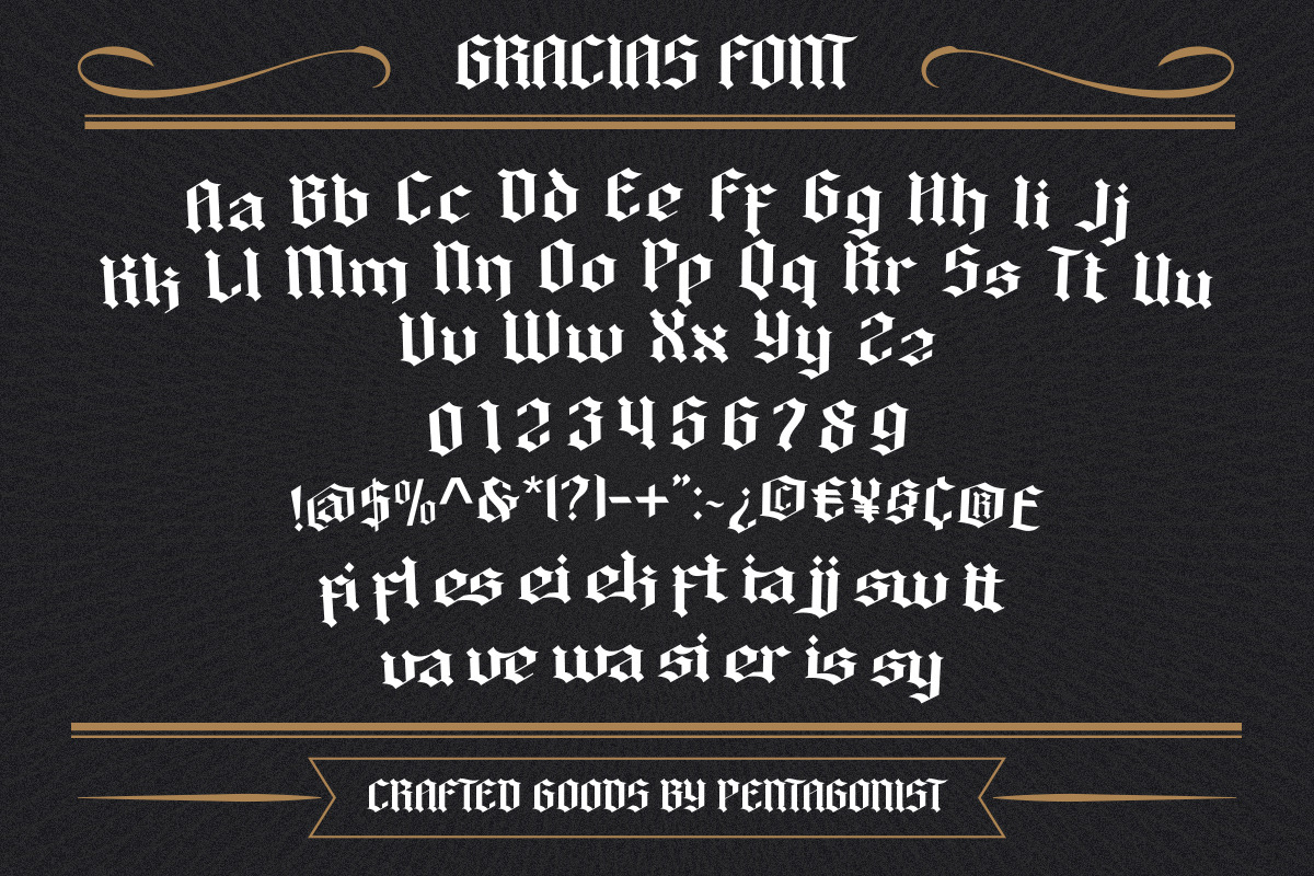 Gracias | Blackletter Font, a Blackletter Font by Pentagonistudio