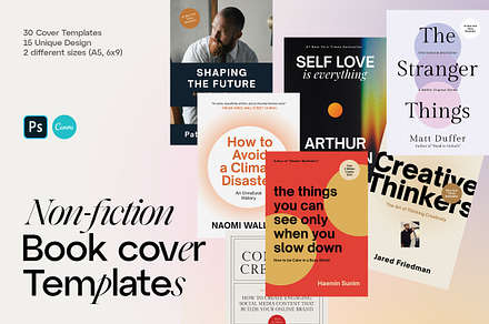 Book Cover Templates Vol.2 CANVA+PS, a Templates & Theme by September 5th