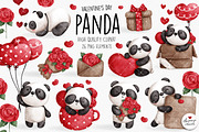 Valentine's panda clipart, an Animal Illustration by Chonnieartwork