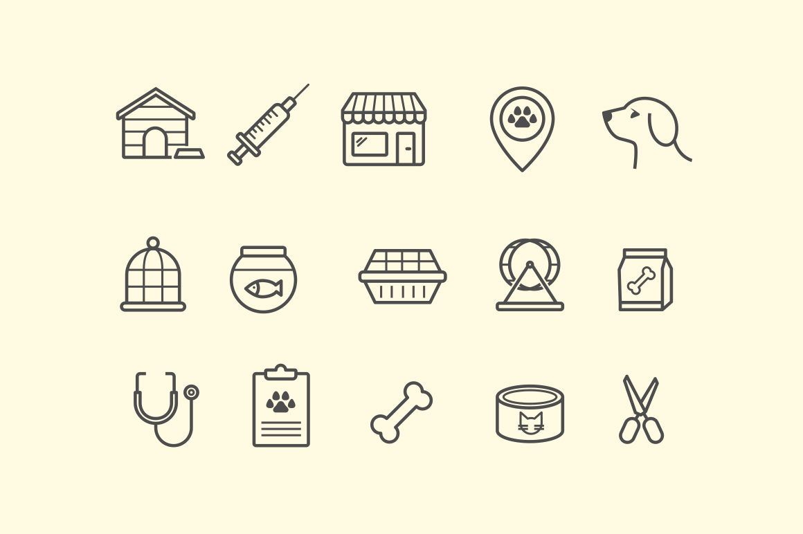 15 Pet Shop Icons, an Icon by Creative VIP