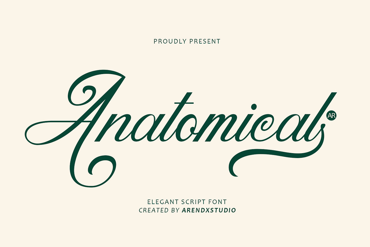 Anatomical - Elegant Script Font, a Script Font by Arendxstudio