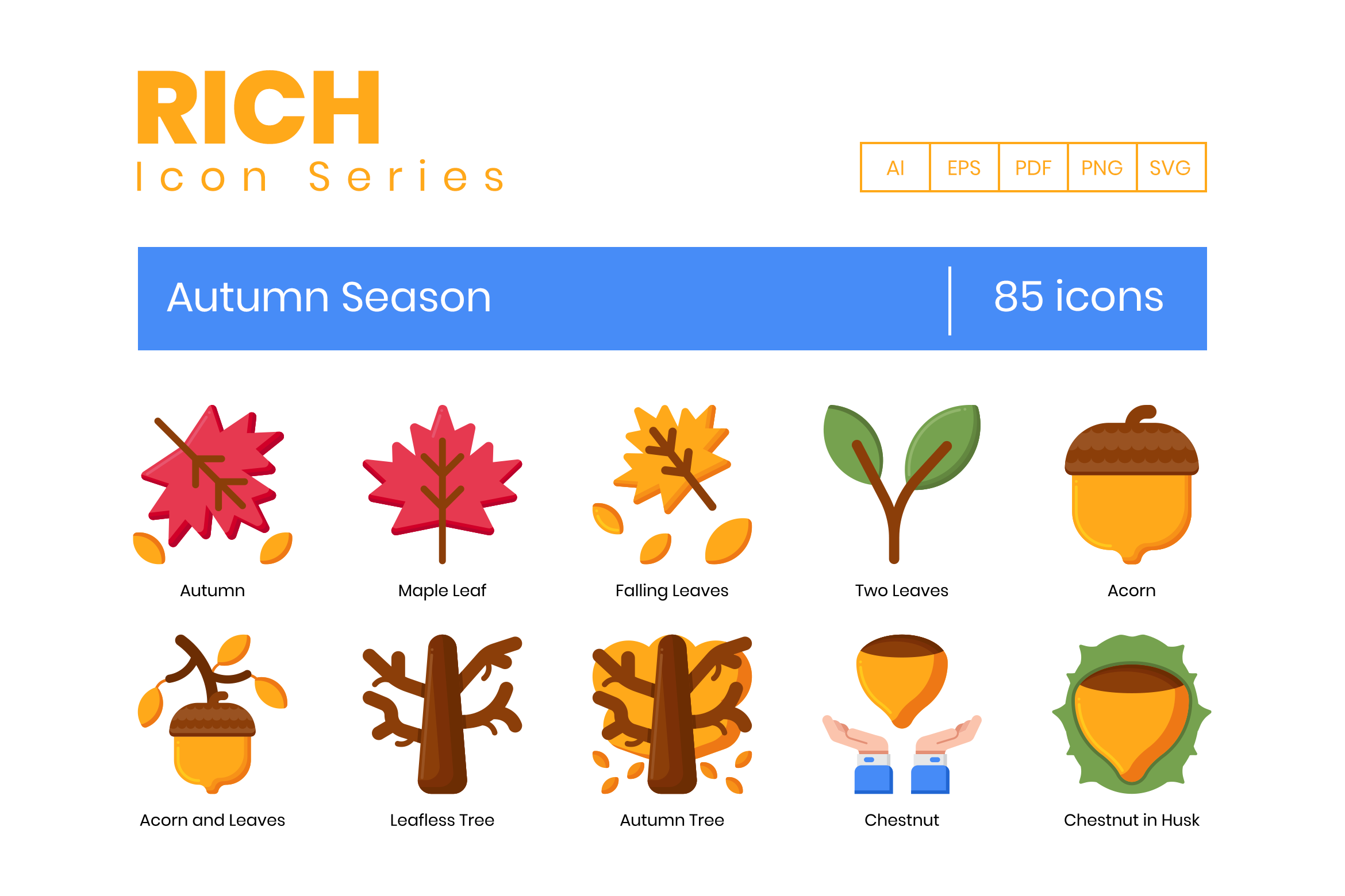 85 Autumn Season Icons | Rich, an Icon by Flat Icons