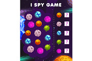 I spy kids game, space planets math, an Education Illustration by ...