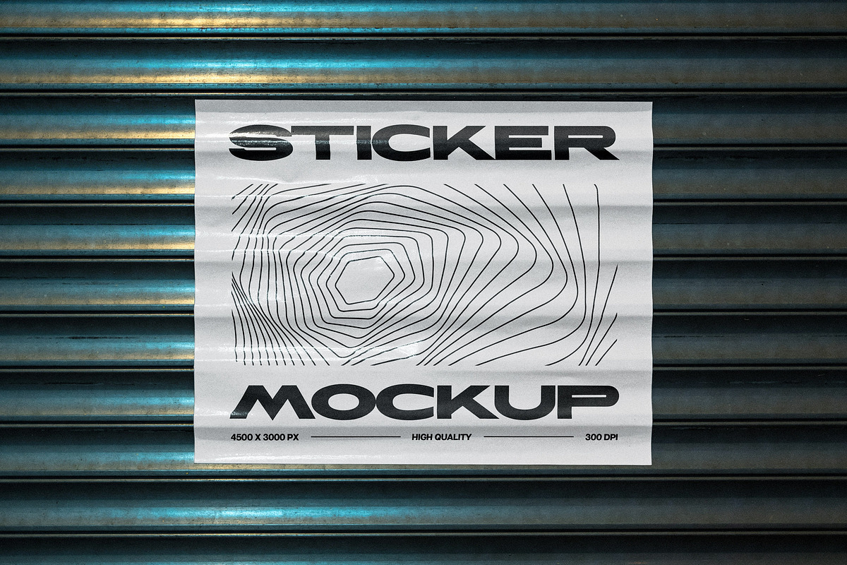 Roller Shutter Sticker Mockup, a Layer Style Add-On by Design Squad