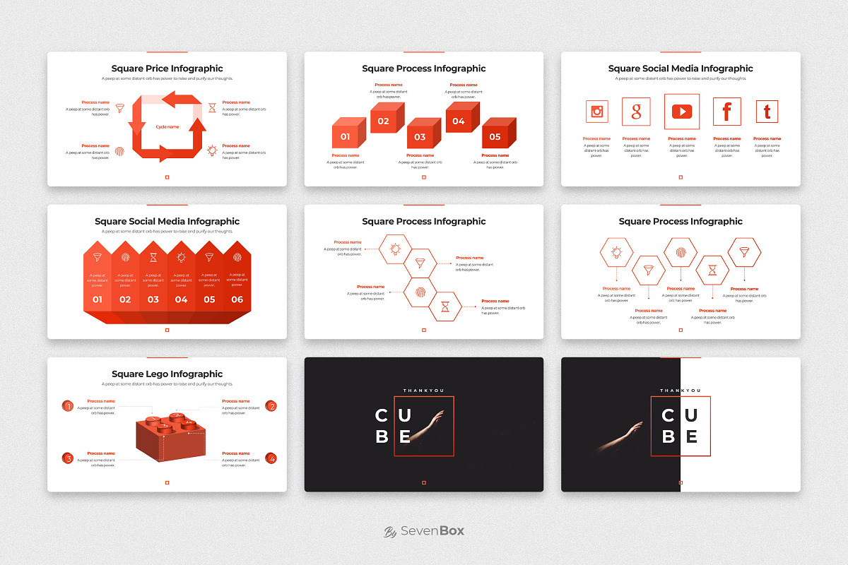 Square Powerpoint Infographics, a Presentation Template by ShapeSlide