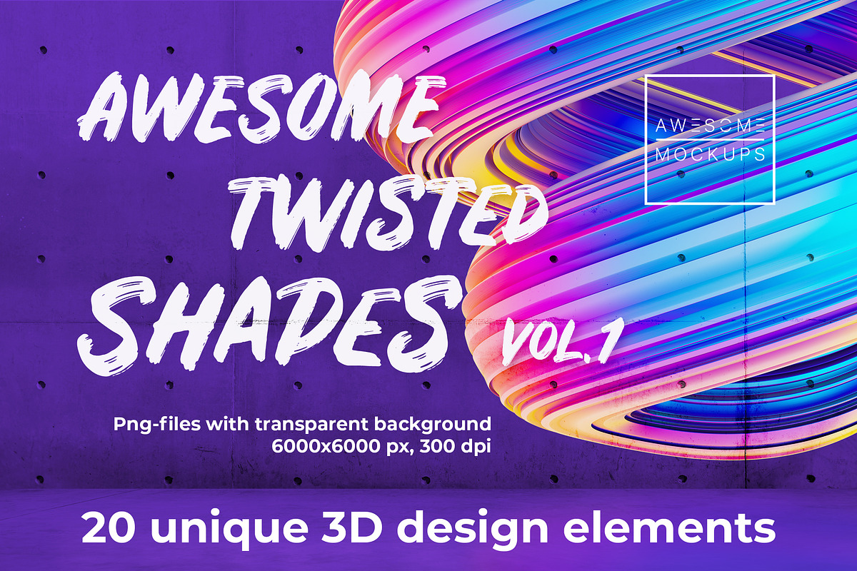 Awesome Twisted Shapes, an Object Illustration by Mockups & Illustrations