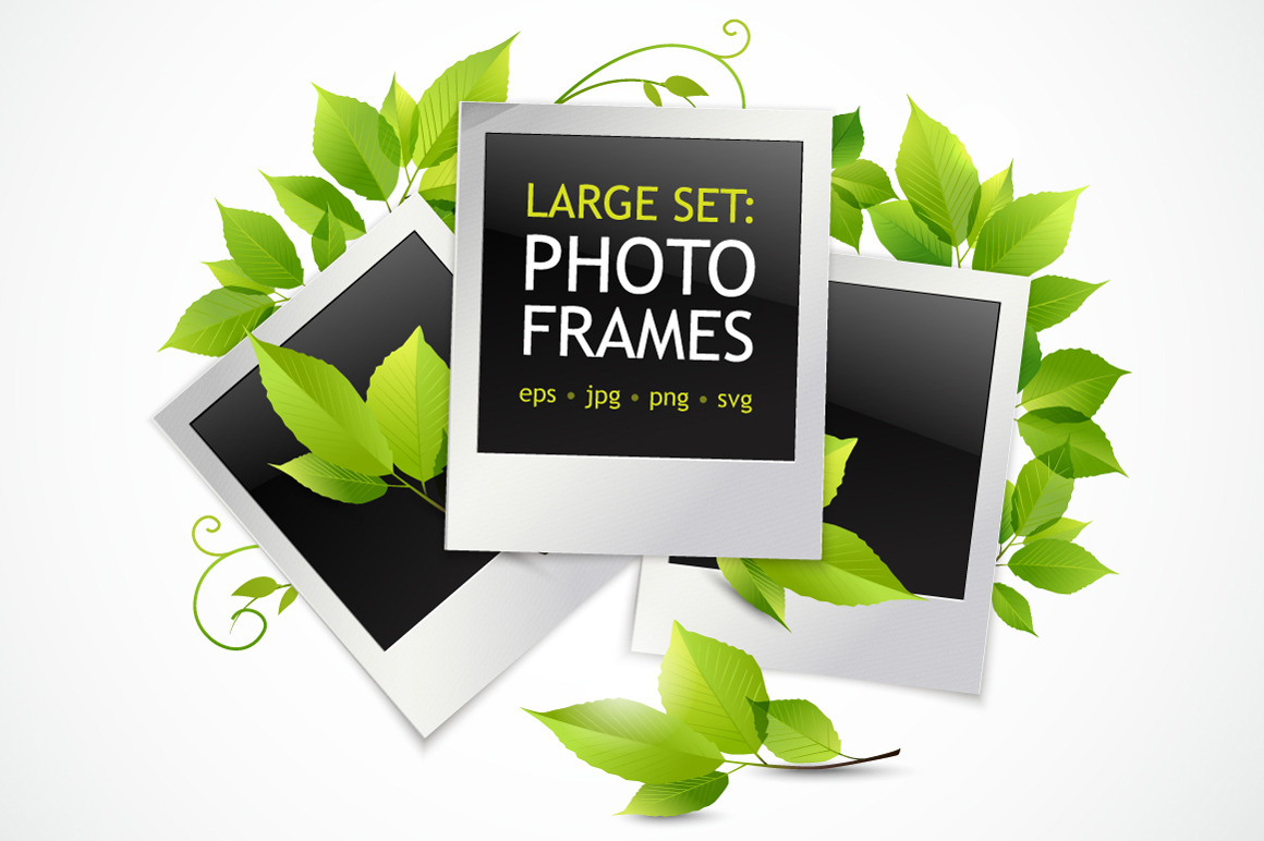 Photo frames realistic set, an Illustration by Macrovector | Creative ...