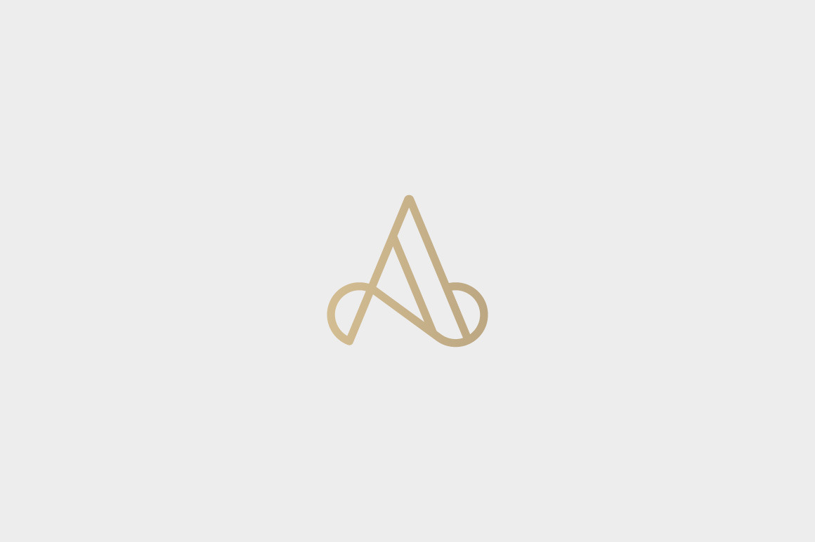 Elegant line curve vector logotype. Premium letter A logo design ...