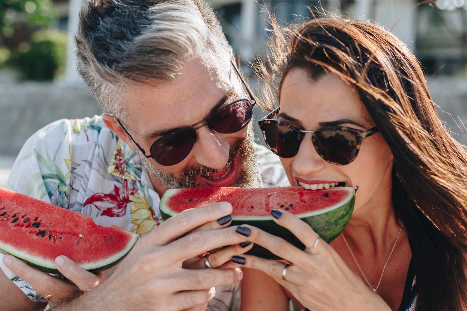 Couple eating watermelon, a Person Photo by rawpixel