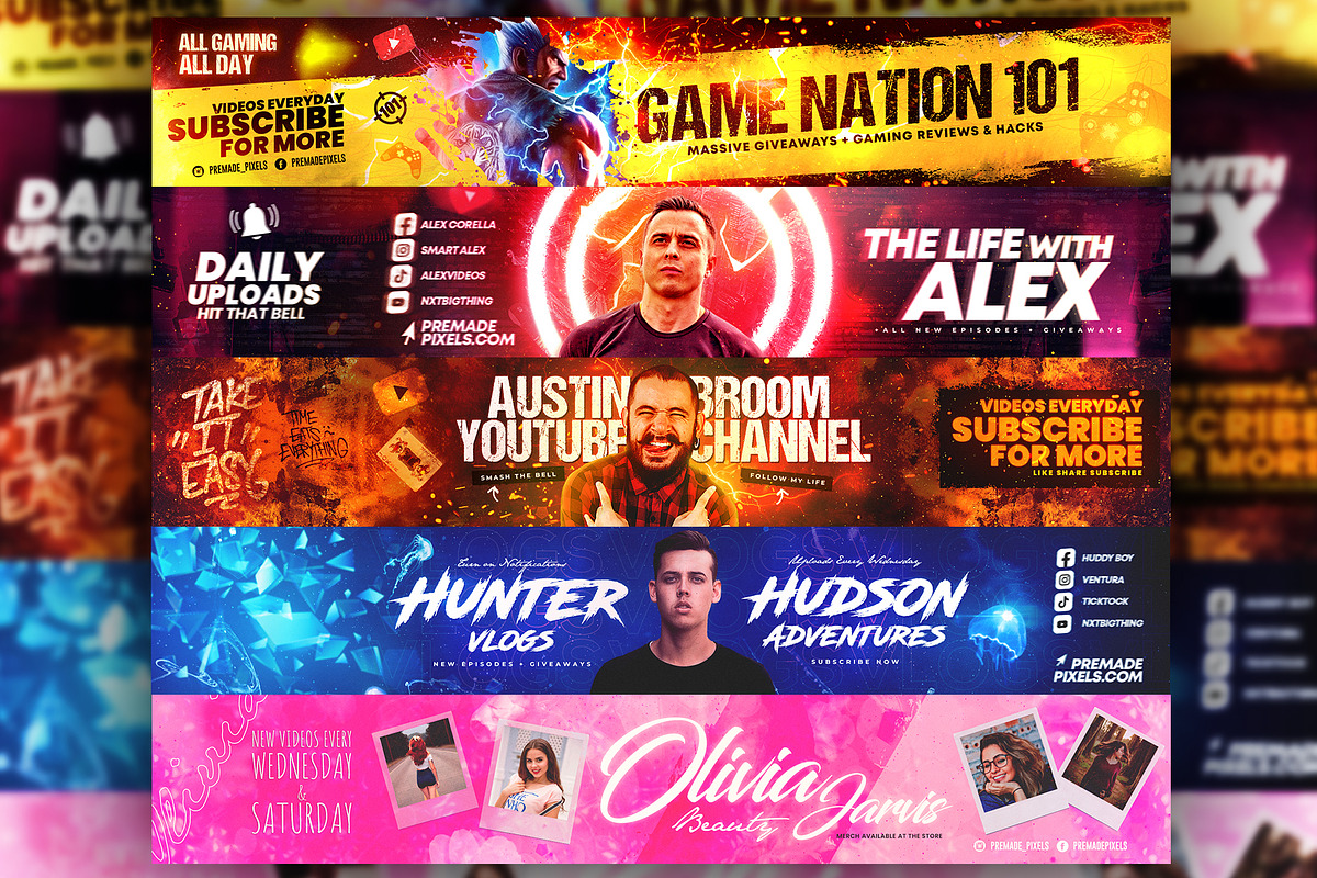 Epic Youtube Channel Art Banners, a Social Media Template by ...