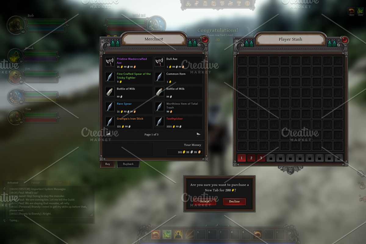 Citadel RPG GUI, an Icon by Kodiak Graphics | Creative Market