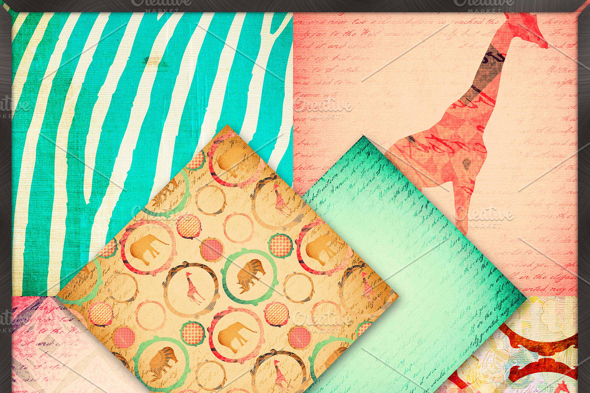 Digital paper Africa, a Pattern Graphic by Creativeqube Design