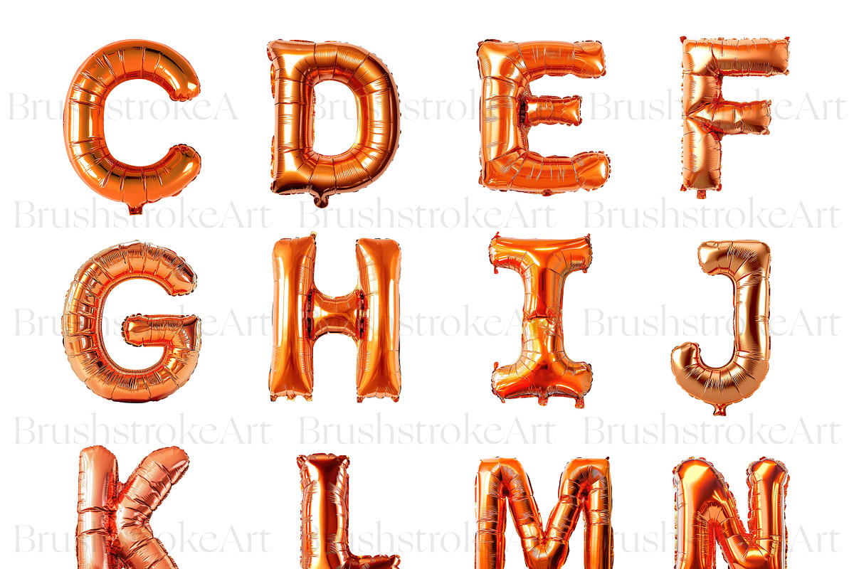 Foil Balloon Clipart, Balloon Alphabet | Creative Market