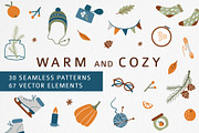 WARM and COZY: patterns, elements | Graphic Patterns ~ Creative Market
