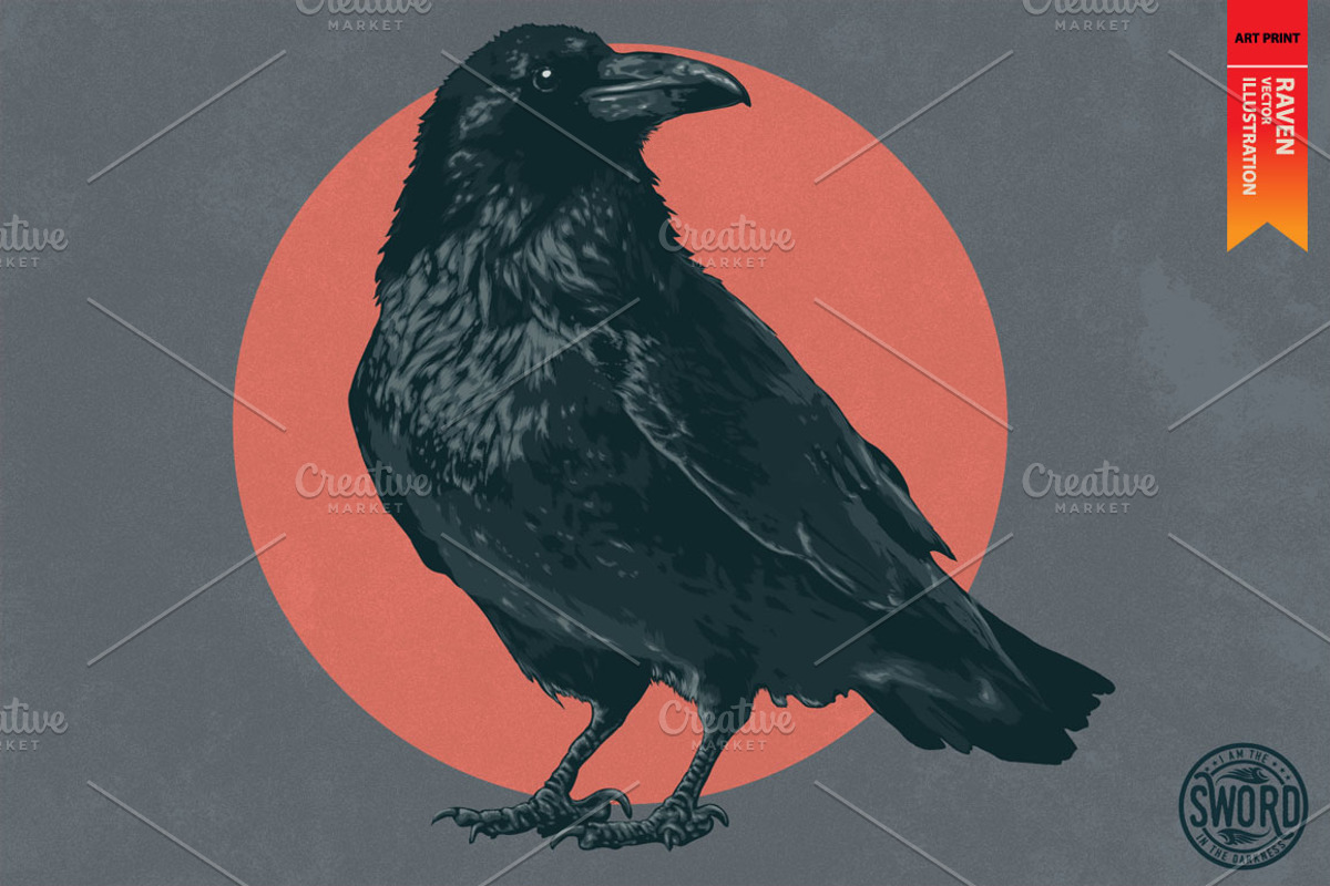 RAVEN - Vector illustration, an Animal Illustration by Artistic & Unique