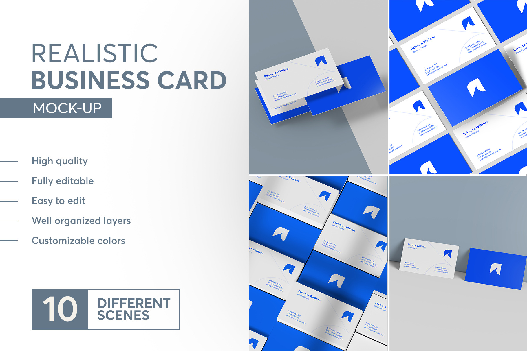 Realistic Business Card Mock-up, a Print Template by Propex