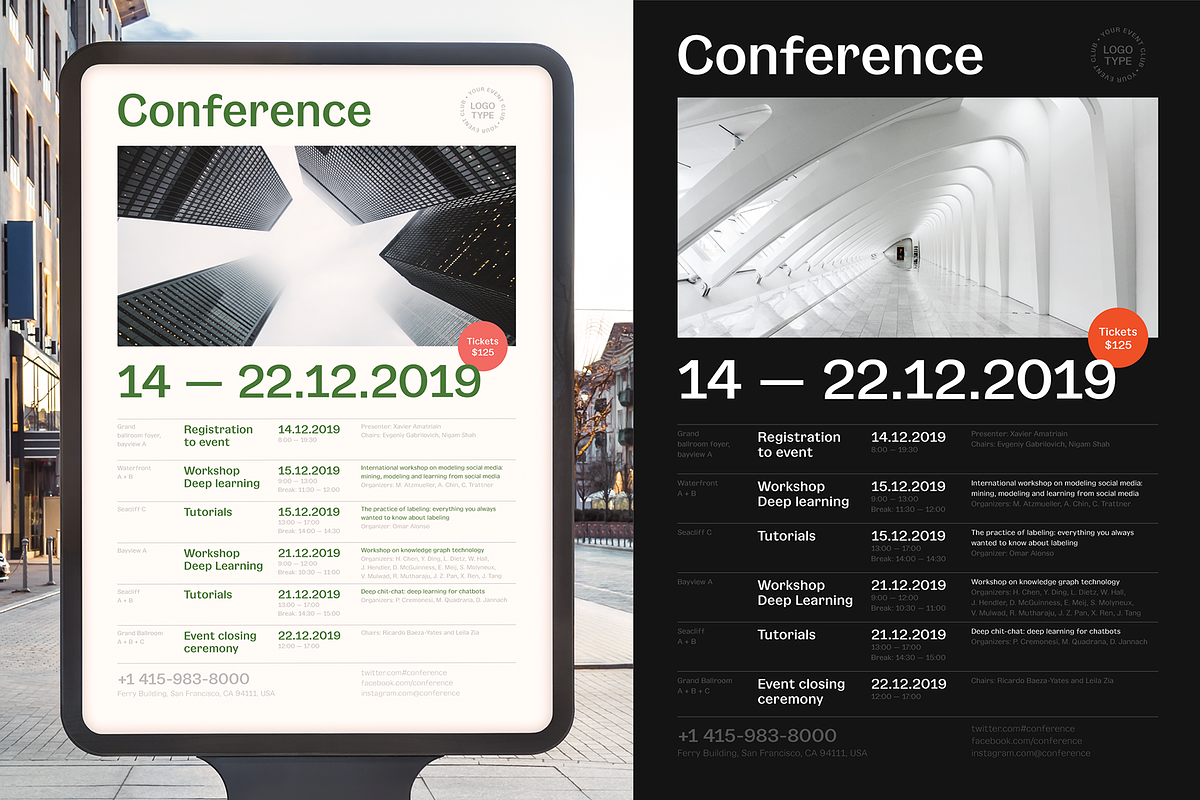 Conference Event Schedule Poster, a Flyer Template by EDT.Graphics ...
