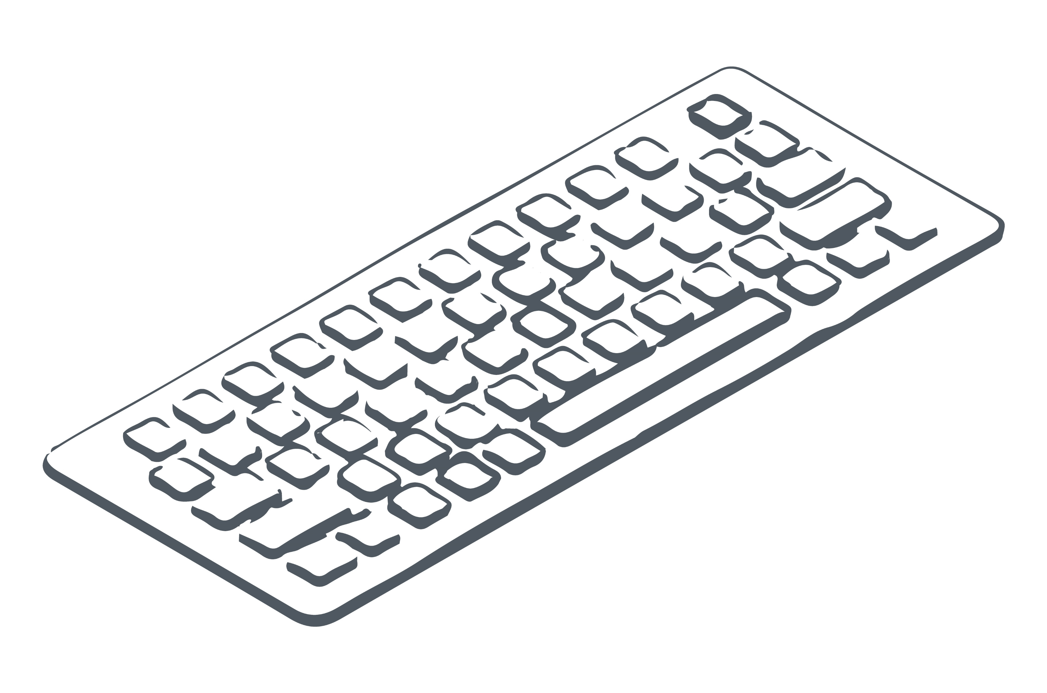 PC Keyboard with Buttons to Input, a Technology Illustration by robuart