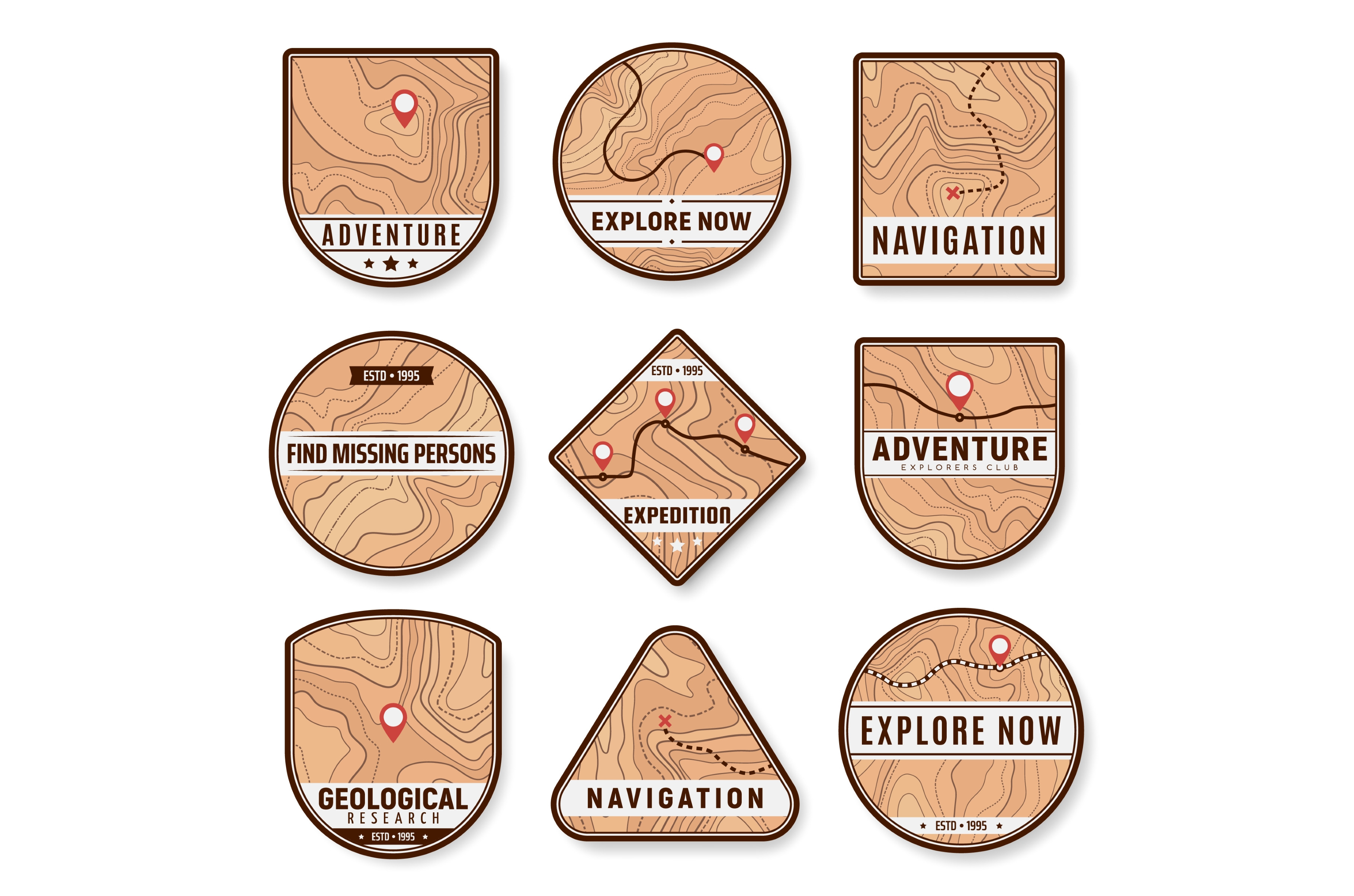 Topography, geology icons | Illustrations ~ Creative Market