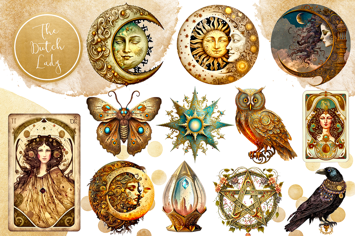 Victorian Occult Clipart Set