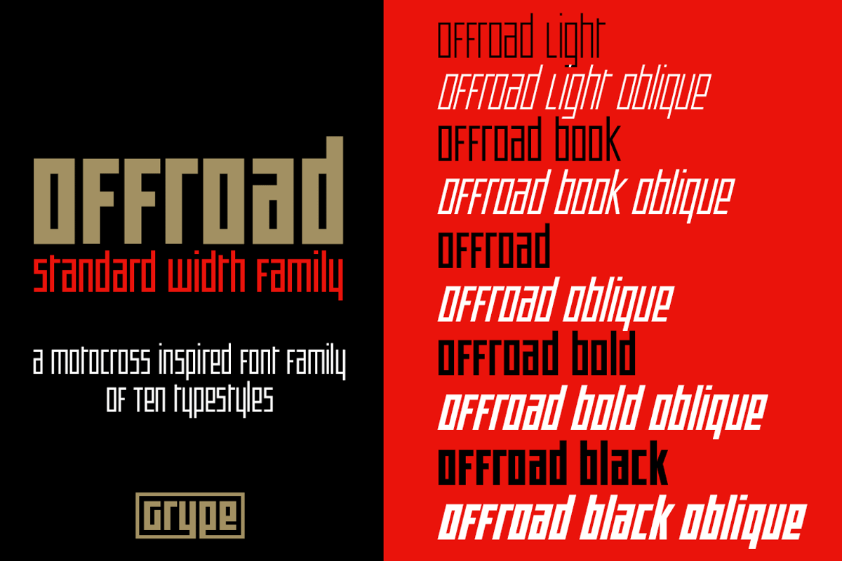 Offroad Family, a Sans Serif Font by GRYPE
