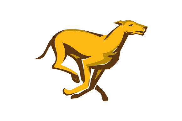 greyhound dog racing running side, an Illustration by patrimonio