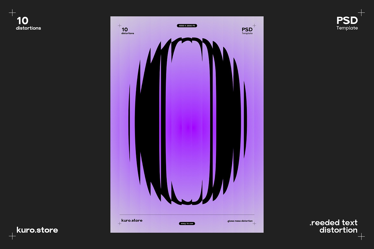 Reeded Text Distortion Effect, a Texture Graphic by kuro