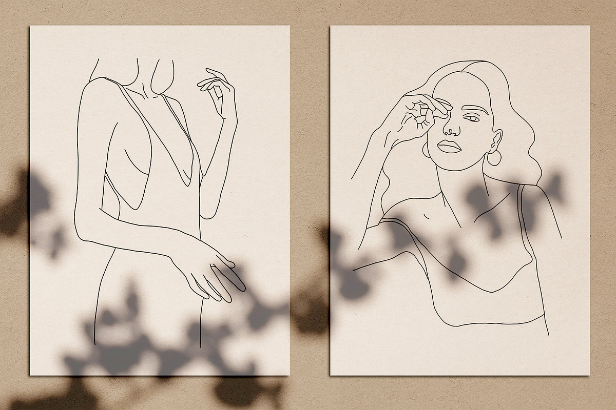 15 Minimalist Woman Line Art, a Decorative Illustration by Miracles ...