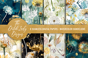 Seamless Watercolor Dandelion Patterns