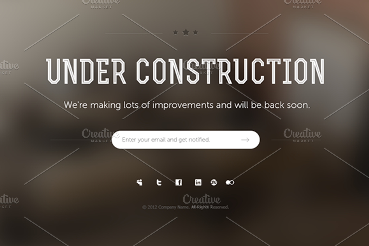 7 Under Construction Page Templates, a Landing Page Template by Prosymbols