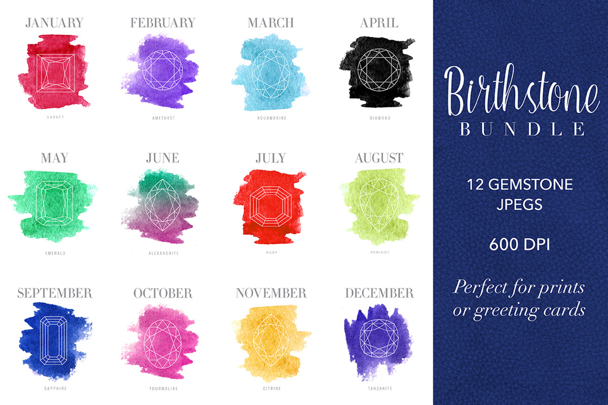 Birthstone Bundle, an Illustration by Charming Ink