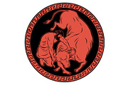 Cretan Bull. 12 Labours of Hercules, an Illustration by rogistok