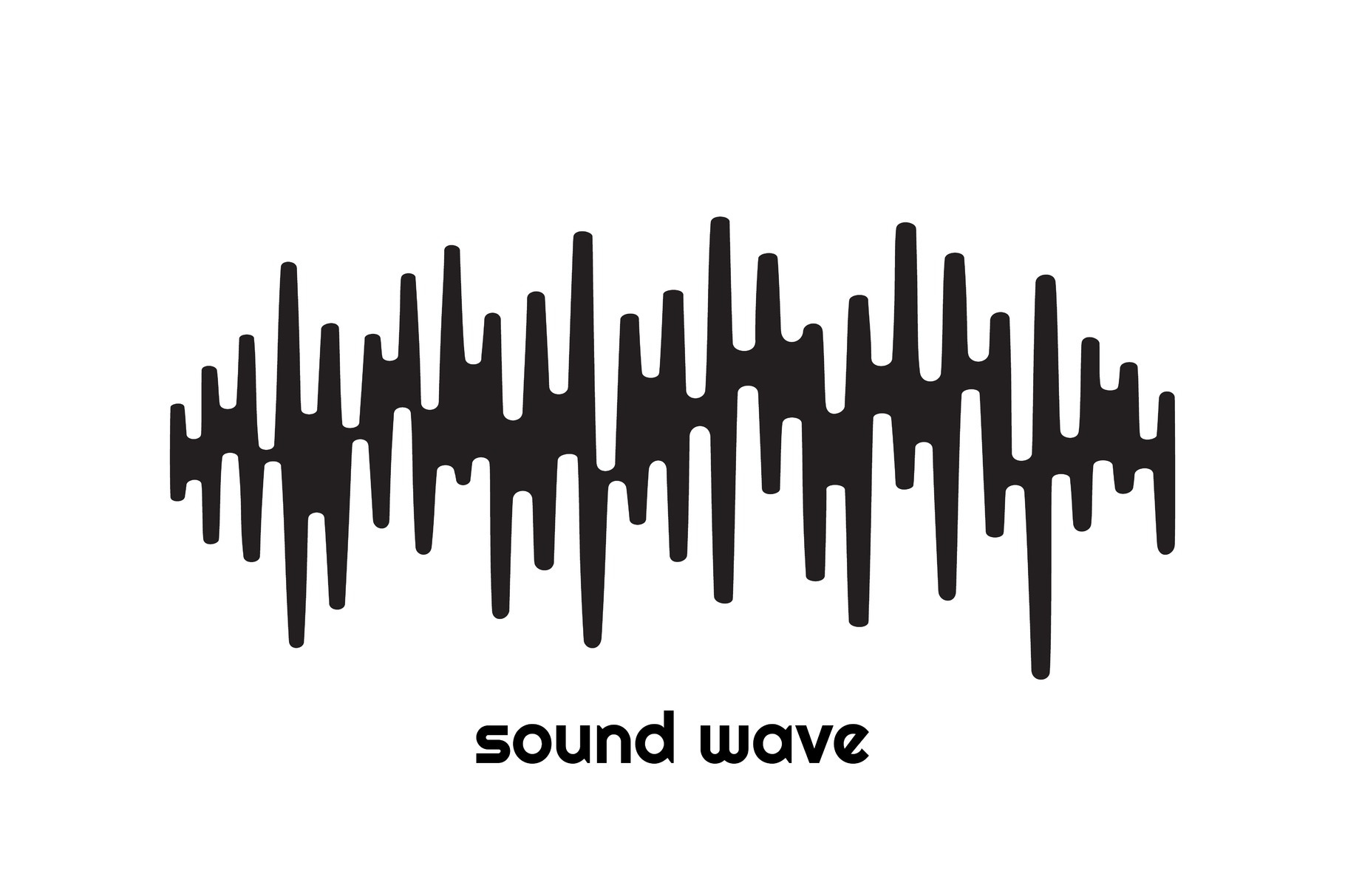 Black sound wave. Isolated design, a Technology Illustration by ...