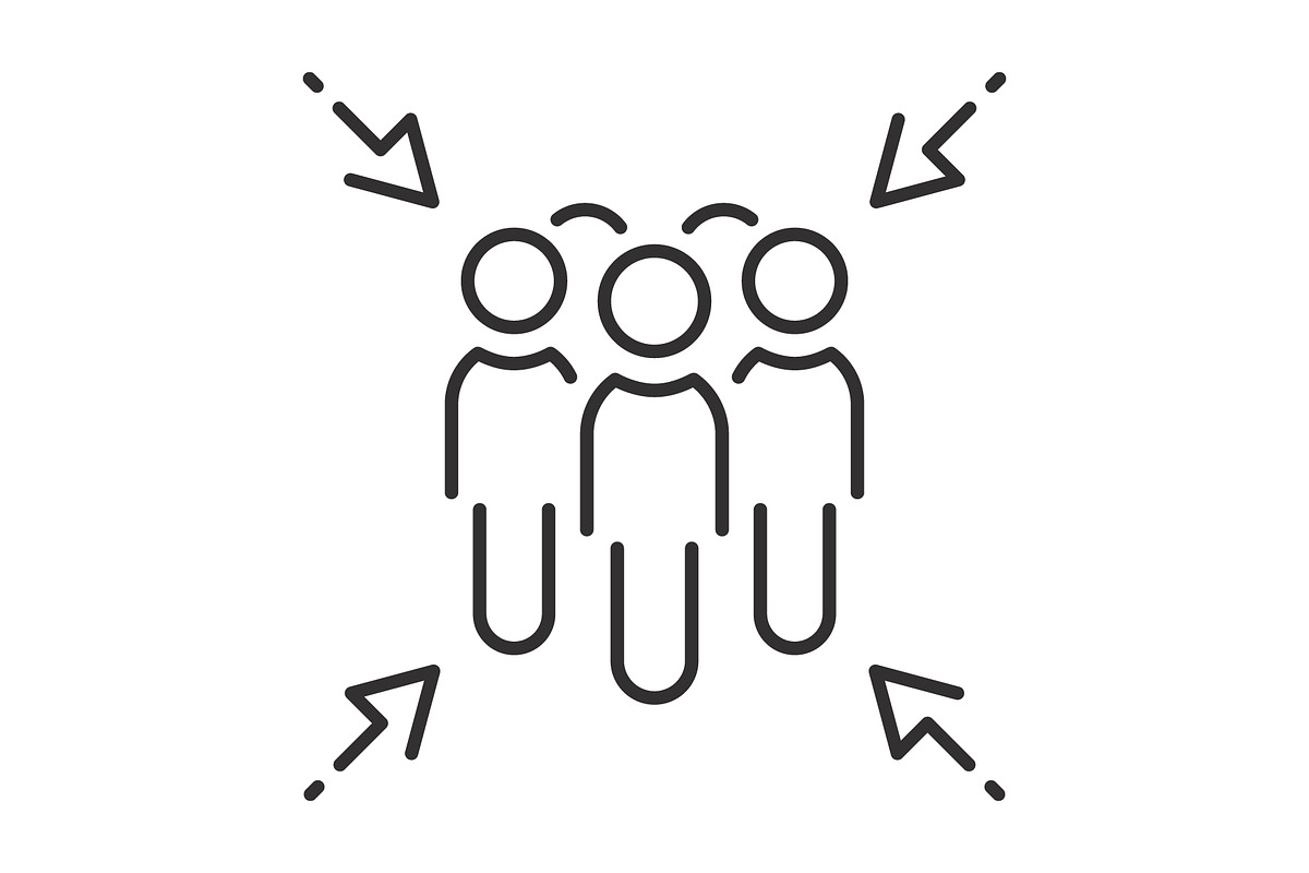 point gather people icon vector, an Outline Icon by 007NATALIIA