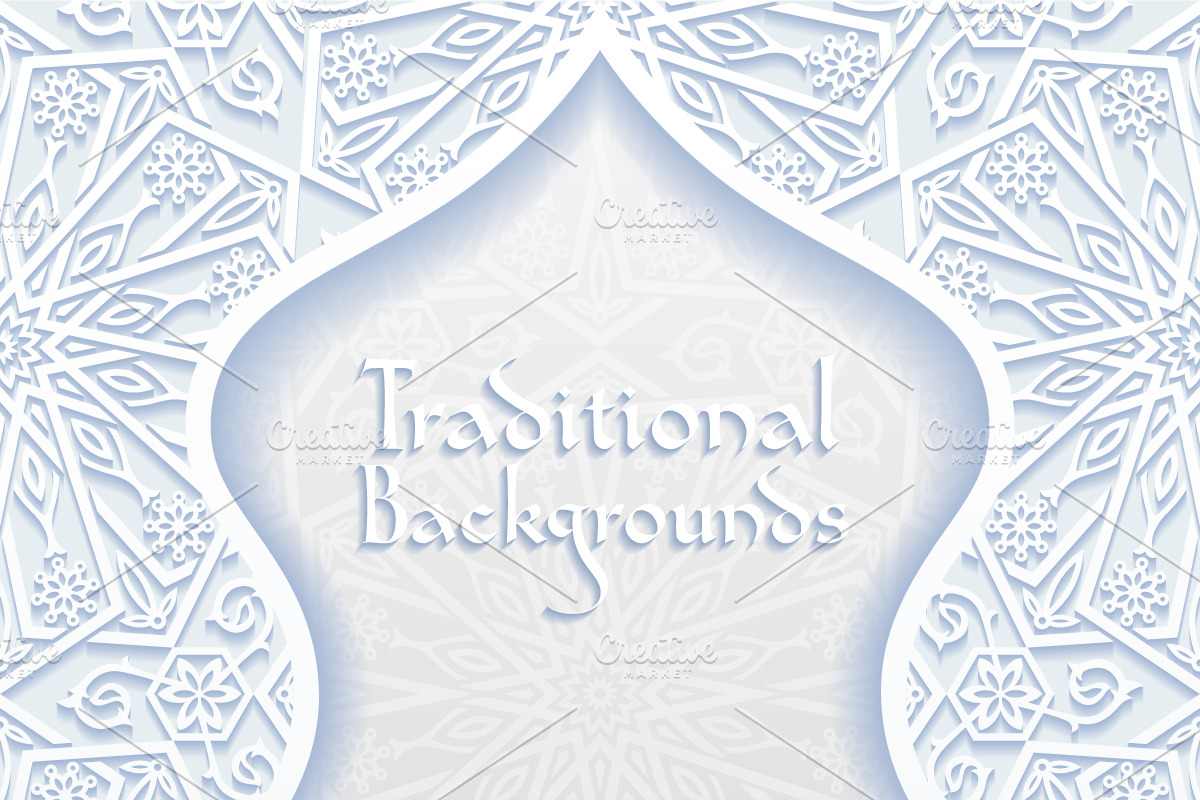 Set of traditional backgrounds, a Decorative Illustration by Absent A ...