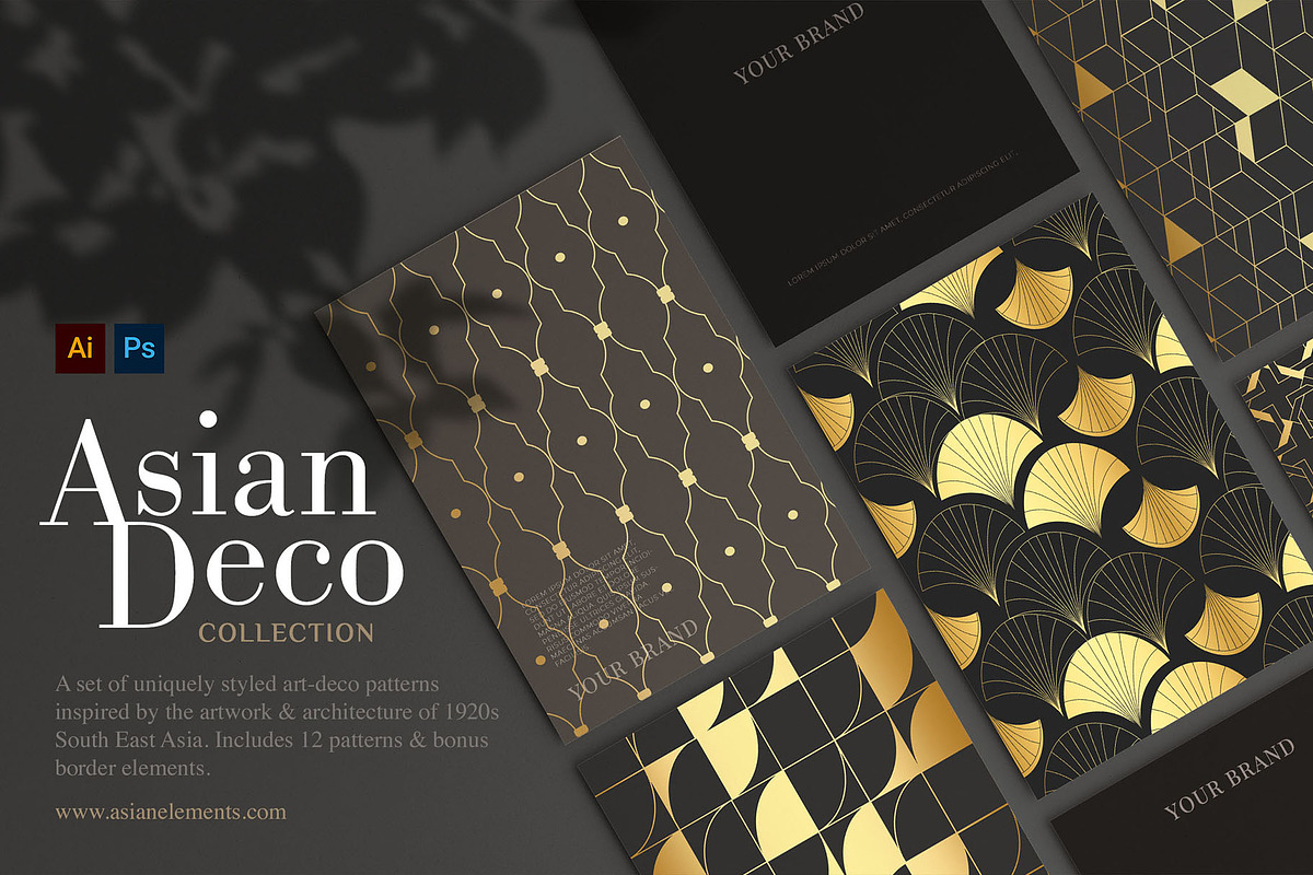 Asian Deco: Art Deco Patterns, a Pattern Graphic by AsianElements ...