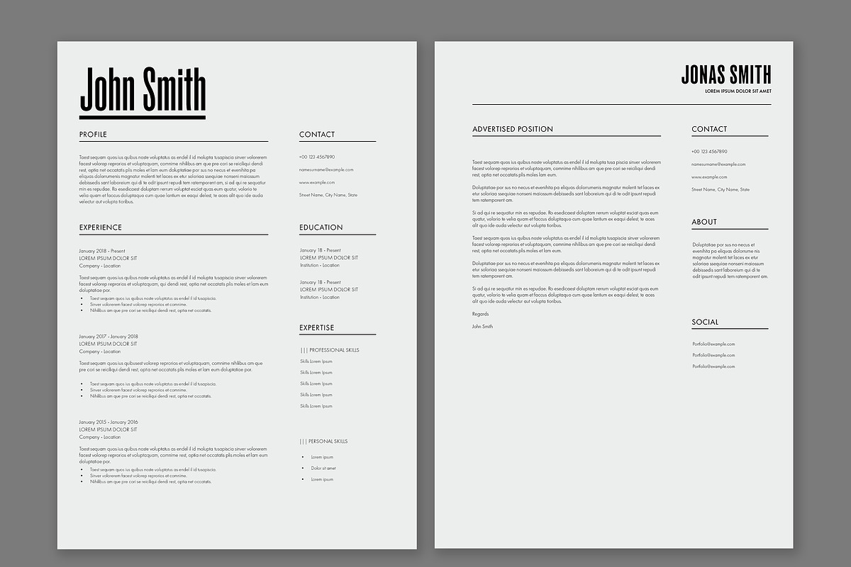 Minimal Resume Layout Design, a Resume Template by wavebreak