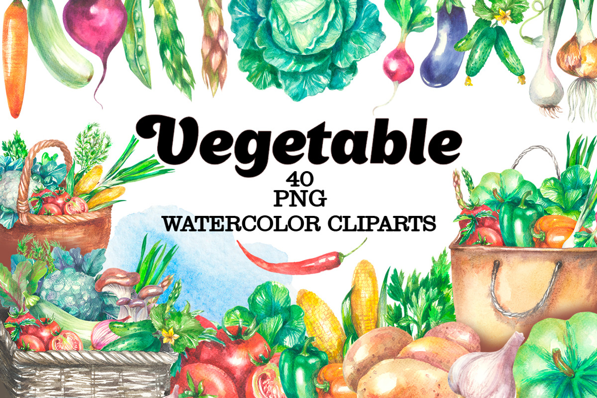 Watercolor vegetable clipart, an Object Graphic by FITALARTSNEDIGI