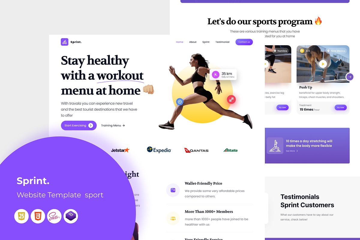 Sprint - Website Template sport, a Bootstrap Template by Minialis