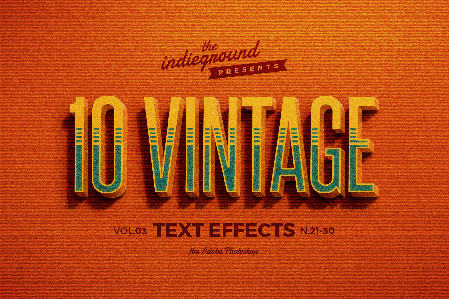Retro Text Effects Vol.3, a Brushes & More by Indieground Design Inc.