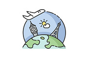 International tourism RGB color icon, an Outline Icon by bsd studio