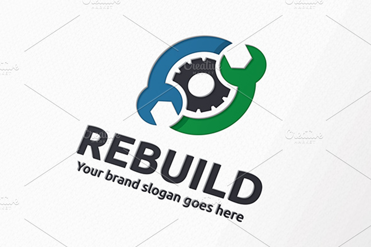 Rebuild Logo, a Branding & Logo Template by WheelieMonkey