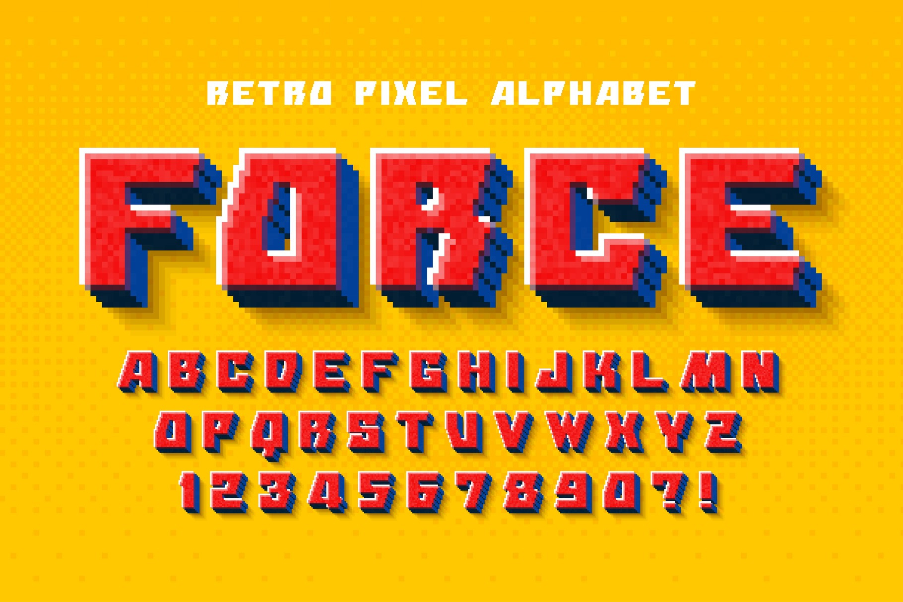 Pixel vector alphabet design, an Illustration by Revelstockart