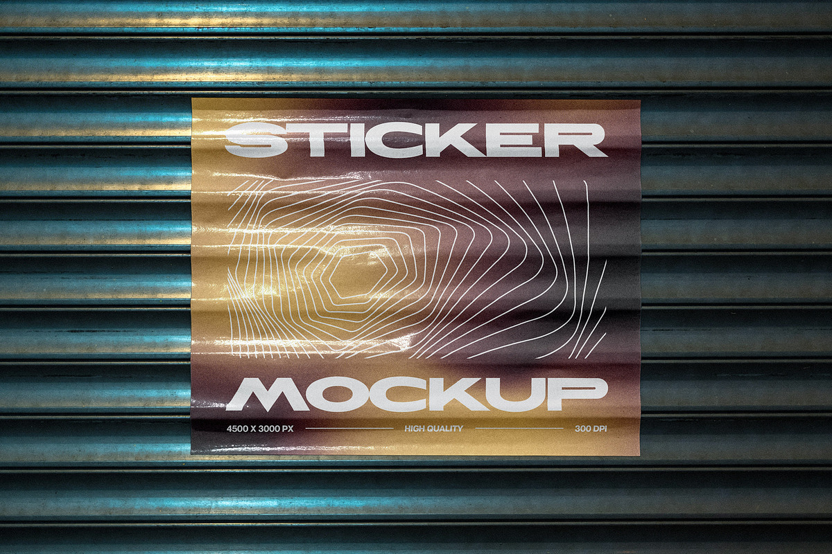 Roller Shutter Sticker Mockup, a Layer Style Add-On by Design Squad